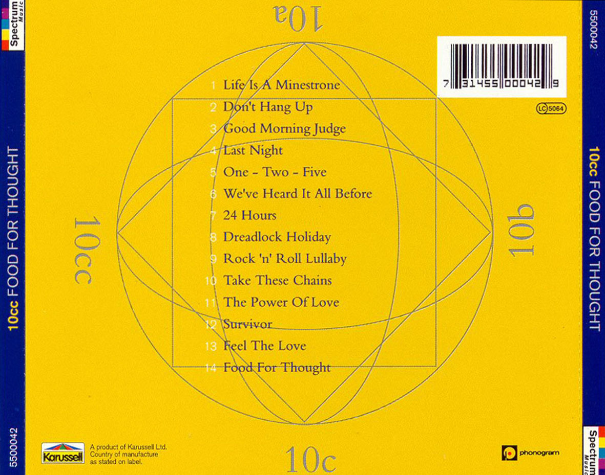 10cc Food For Thought : Back | CD Covers | Cover Century | Over 1.000. ...